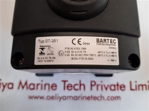Bartec 07 351 Emergency Push Button Stop Control Station Switch Aeliya Marine Tech®