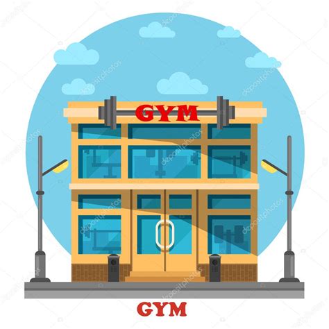 Gym Or Gymnasium Fitness Center Architecture — Stock Vector
