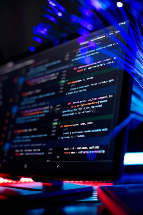 Coding Script Text On Screen Notebook Closeup Photo Running Computer Data Programming Stock