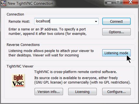 remote support with vnc listening mode hilltop software