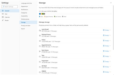 Outlook On The Web Check Mailbox Usage And Quota Data And Analytics