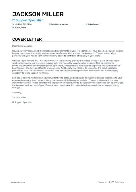 7 Professional It Support Cover Letter Examples And Template For 2026