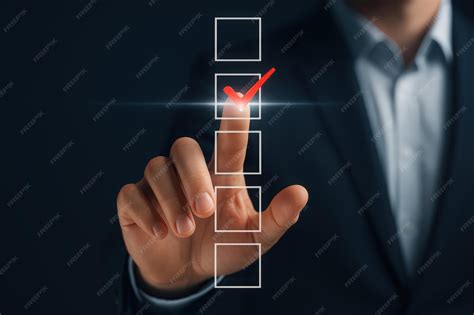 Digital Confirmation A Hand Selecting A Checkbox On A Virtual Checklist
