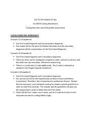 ICD CM Module Additional Helps Coding Worksheets Both Tips Docx ICD CM Module