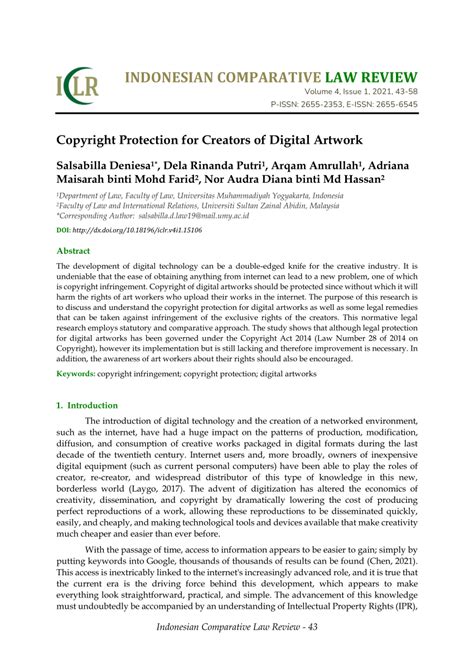 Pdf Copyright Protection For Creators Of Digital Artwork