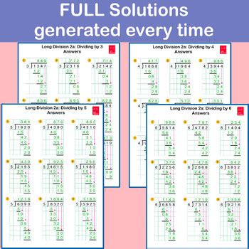 Divide Digit Numbers By Digit Numbers STANDARD ALGORITHM FREEBIE