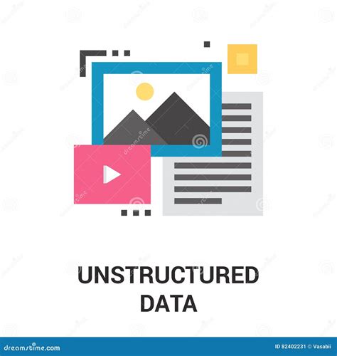 unstructured data icon stock vector illustration of line 82402231