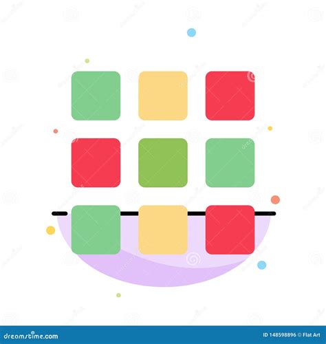 Web Grid Shape Squares Abstract Flat Color Icon Template Stock