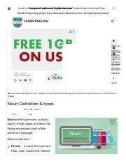 Noun Definition Types Learn English Grammar Complete Course Hero