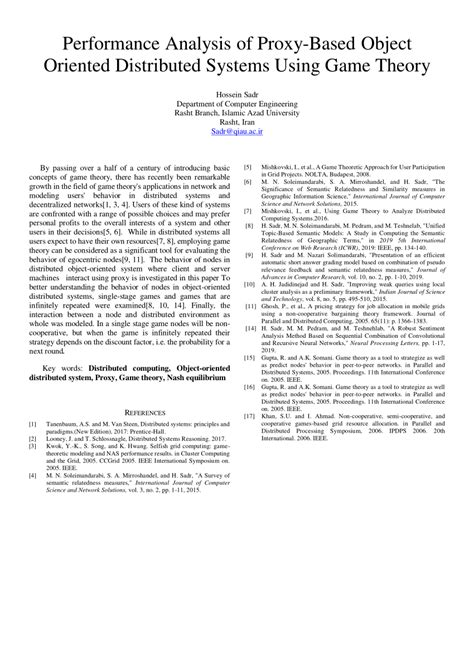 Pdf Performance Analysis Of Proxy Based Object Oriented Distributed