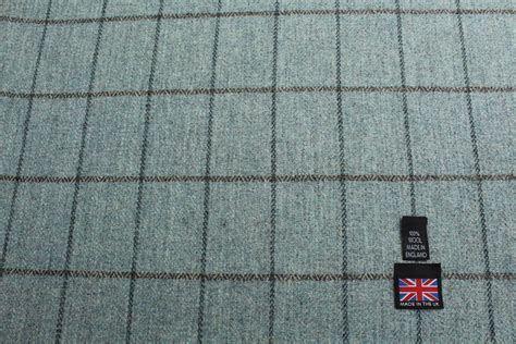 100 Wool Windowpane Check Tweed Fabric Dm39