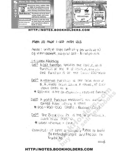 linear modeling elementary mathematical models lecture notes math 110 docsity