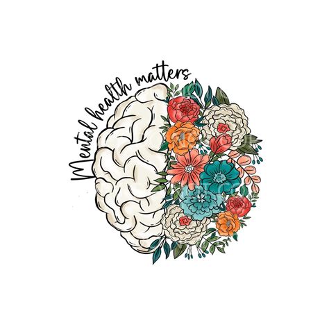 Mental Health Matters Floral Boho Brain Mental Health Etsy