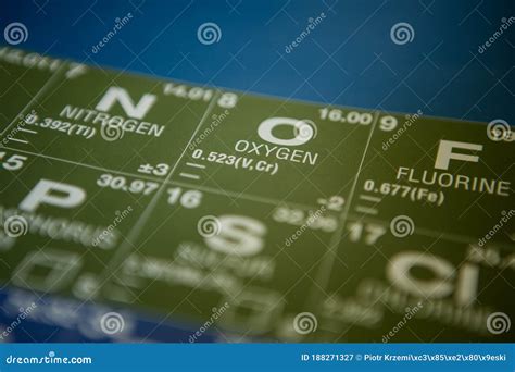 Oxygen On The Periodic Table Of Elements Stock Image Image Of Laboratory Medicine