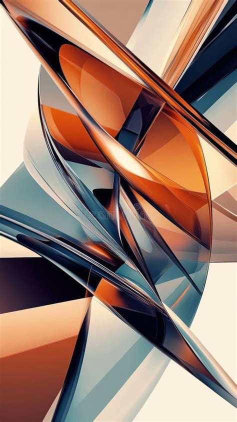 Abstract Composition Featuring Intertwining Shapes And Colors Creating A Dynamic Visual Effect
