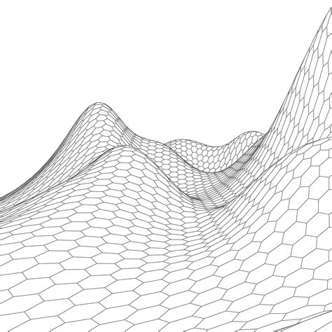 추상적 인 벡터 와이어 프레임 풍경 배경 사이버 공간 그리드 3d 기술 와이어 프레임 벡터 일러스트 레이 션 프리젠 테이션을위한