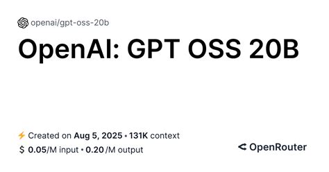 Openai Gpt Oss 20b Run With An Api Openrouter