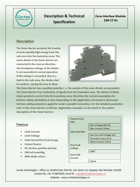 Description Isolation Barrier Or Zener Barrier Pdf Description Isolation Barrier Or Zener Barrier Pdf
