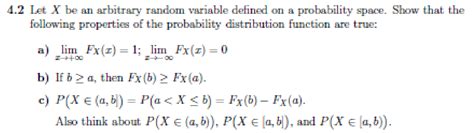 Solved 42 Let X Be An Arbitrary Random Variable Defined On