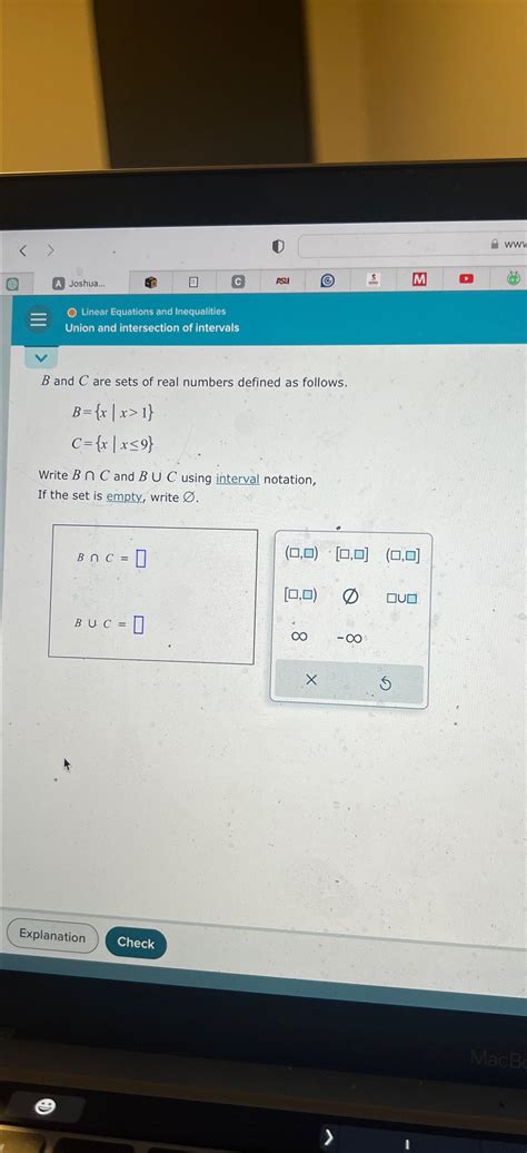 Solved Joshua Linear Equations And InequalitiesUnion And Chegg