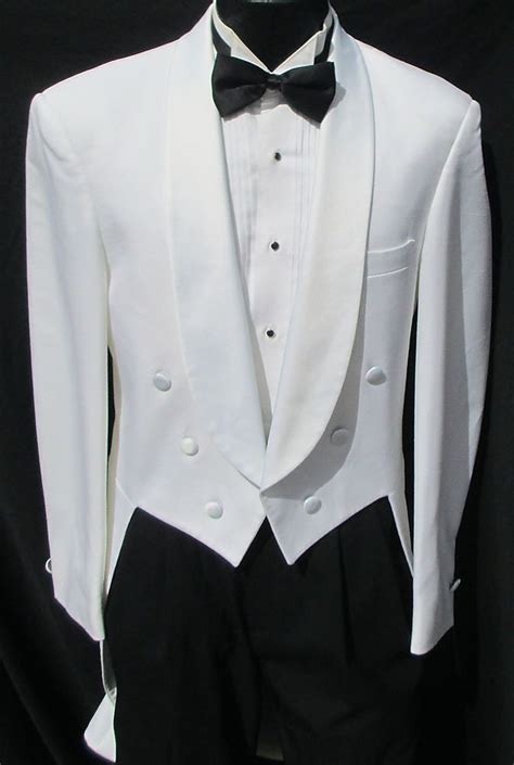 White 6 Button Tailcoat Halloween Costume Theater Dickens Dracula