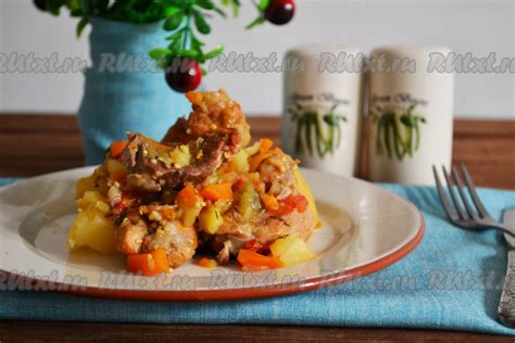 Свинина с овощами в казане 13 фото в рецепте