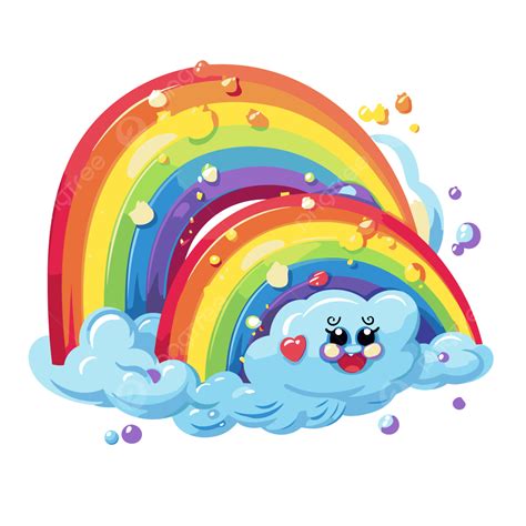 무지개 구름 벡터 스티커 클립 아트 만화 만화 무지개 거품 상표 클립 아트 Png 일러스트 및 벡터 에 대한 무료 다운로드 Pngtree