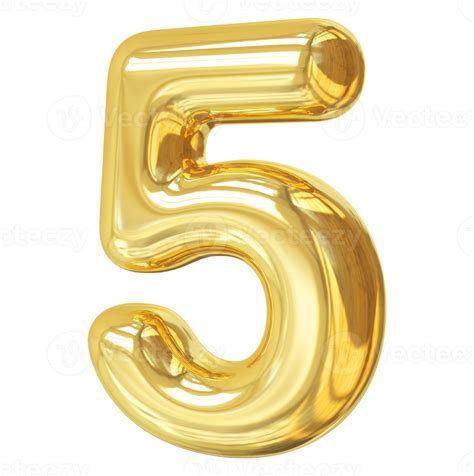 Golden Number 5 11297538 Png