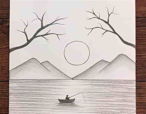 Пейзаж рисунок легко 35 фото