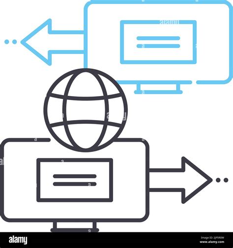Data Communication Line Icon Outline Symbol Vector Illustration
