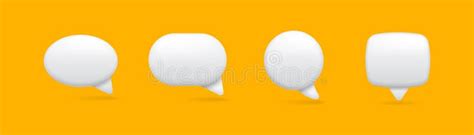 3d Thinking Bubbles Shape And Form On Yellow Stock Vector