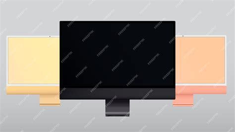 Premium Vector Realistic Computer Screen Mockup Computer Monitor Mockup Banner Screen With