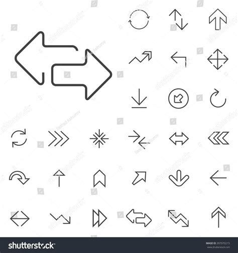 Linear Arrow Icons Set Universal Arrow Stock Vector Royalty Free