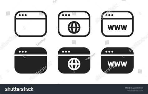 Browser Window Icon Set Black Outline Stock Vector Royalty Free 2214679703 Shutterstock