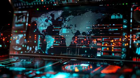 Advanced Digital Interface Showcasing Global Economic Policy Scenarios And Projected Outcomes