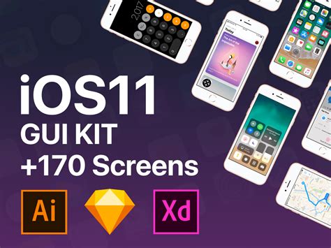 IOS11 GUI KIT Illustrator Sketch XD By Osama ElDrieny On Dribbble