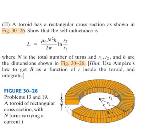 solved ii a toroid has a rectangular cross section as