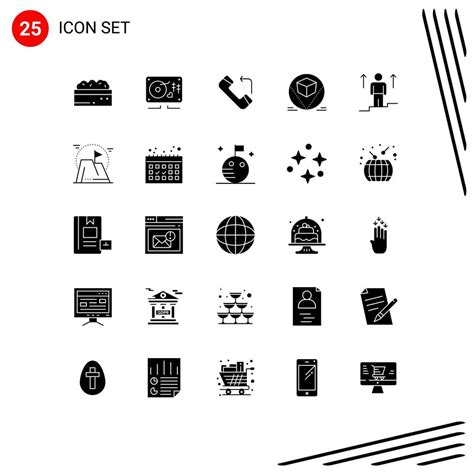 25 Thematic Vector Solid Glyphs And Editable Symbols Of Arrow User Answer Deliver Packages