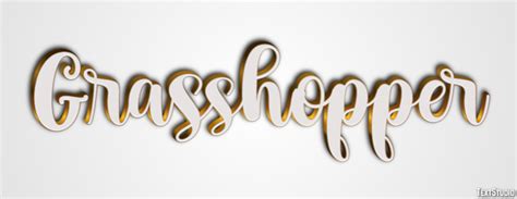 Grasshopper White Gold Text Effect Generator