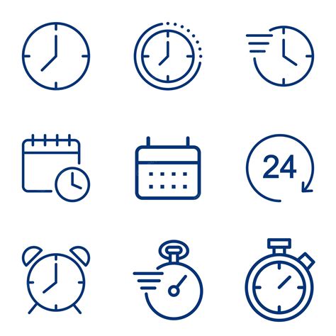 Premium Vector Time And Clock Creative Icon Set