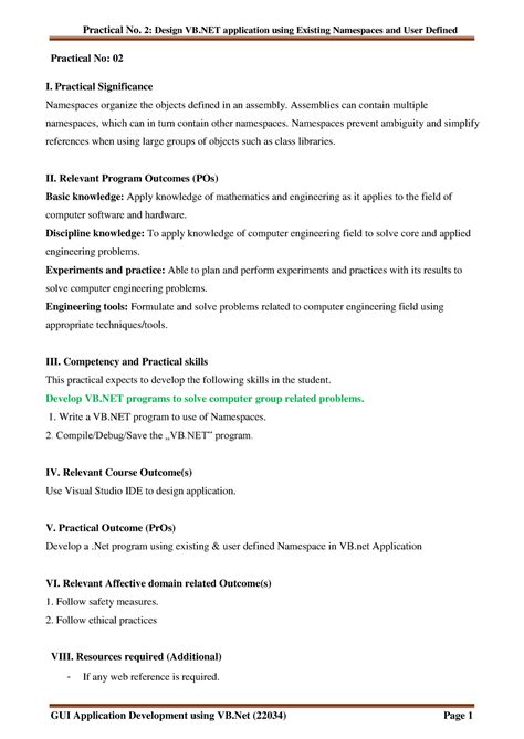 Practical No 02 Gad 22034 Namespace Practical No 02 I Practical Significance Namespaces