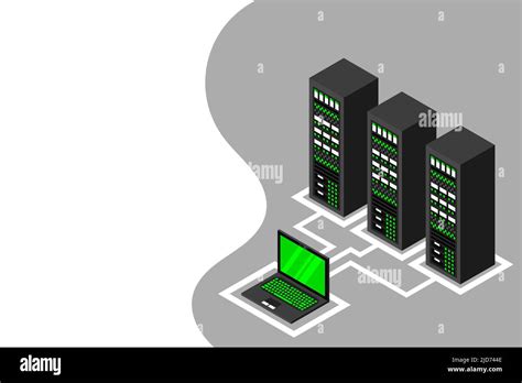 Isometric Server Equipment Vector Illustration Stock Vector Image And Art Alamy