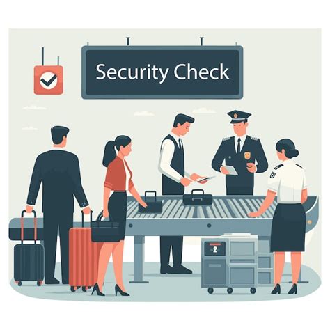 Premium Vector Flat Vector Airport Security Check