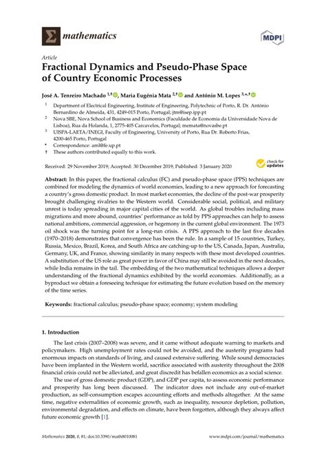 Pdf Fractional Dynamics And Pseudo Phase Space Of Country Economic