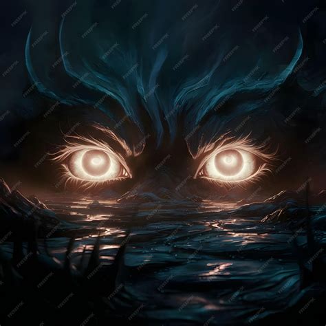 Premium Photo A Striking Visual Of A Pair Of Eyes Glowing