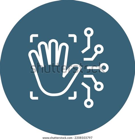 Biometrics Hand Palm Scan Outline Icon Stock Vector Royalty Free 2208103797 Shutterstock