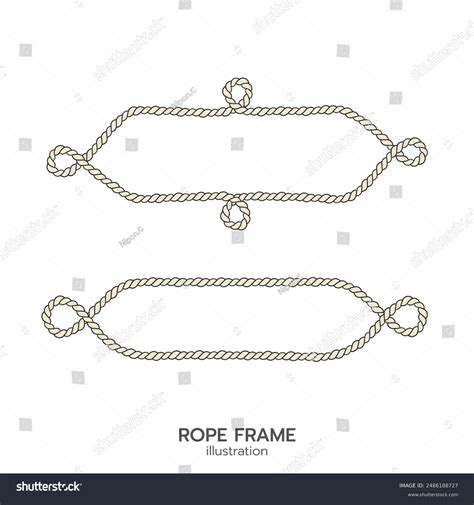 Rope Border Frame Lasso Twisted Crisscrossed Stock Vector Royalty Free 2486188727 Shutterstock