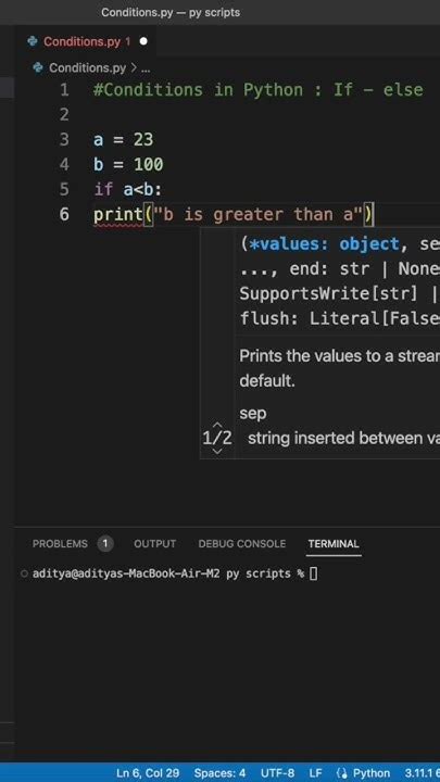 Python Programming ~ Conditions If Else Pythonprogramming Python Coding Youtube
