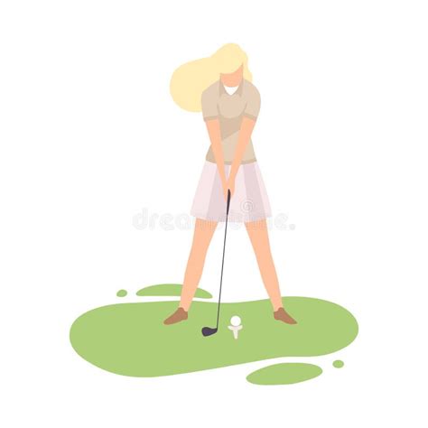Golf Girl Illustration Stock Vector Illustration Of Golfer 34715809