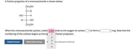 A Fischer Projection Of A Monosaccharide Is Shown